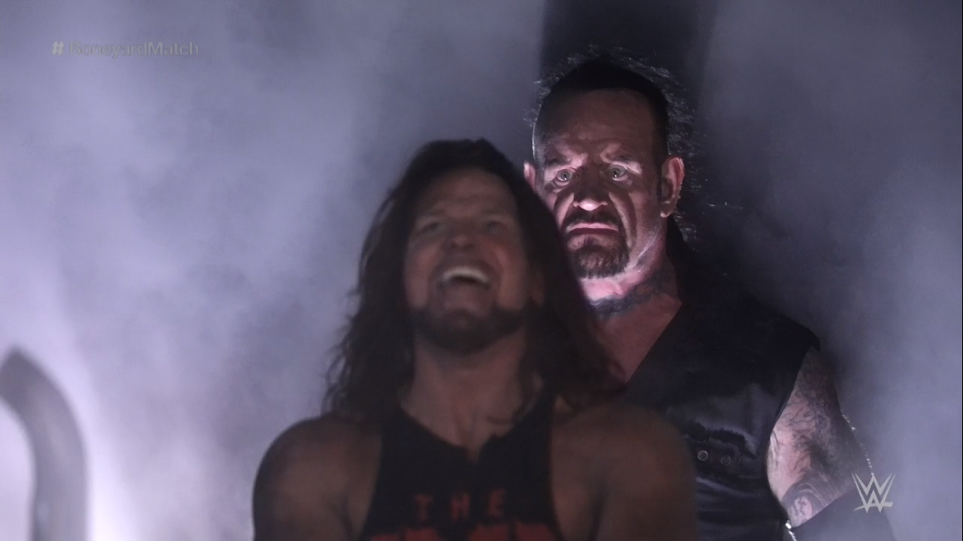  teleports Behind You Undertaker Standing Behind AJ Styles Know 