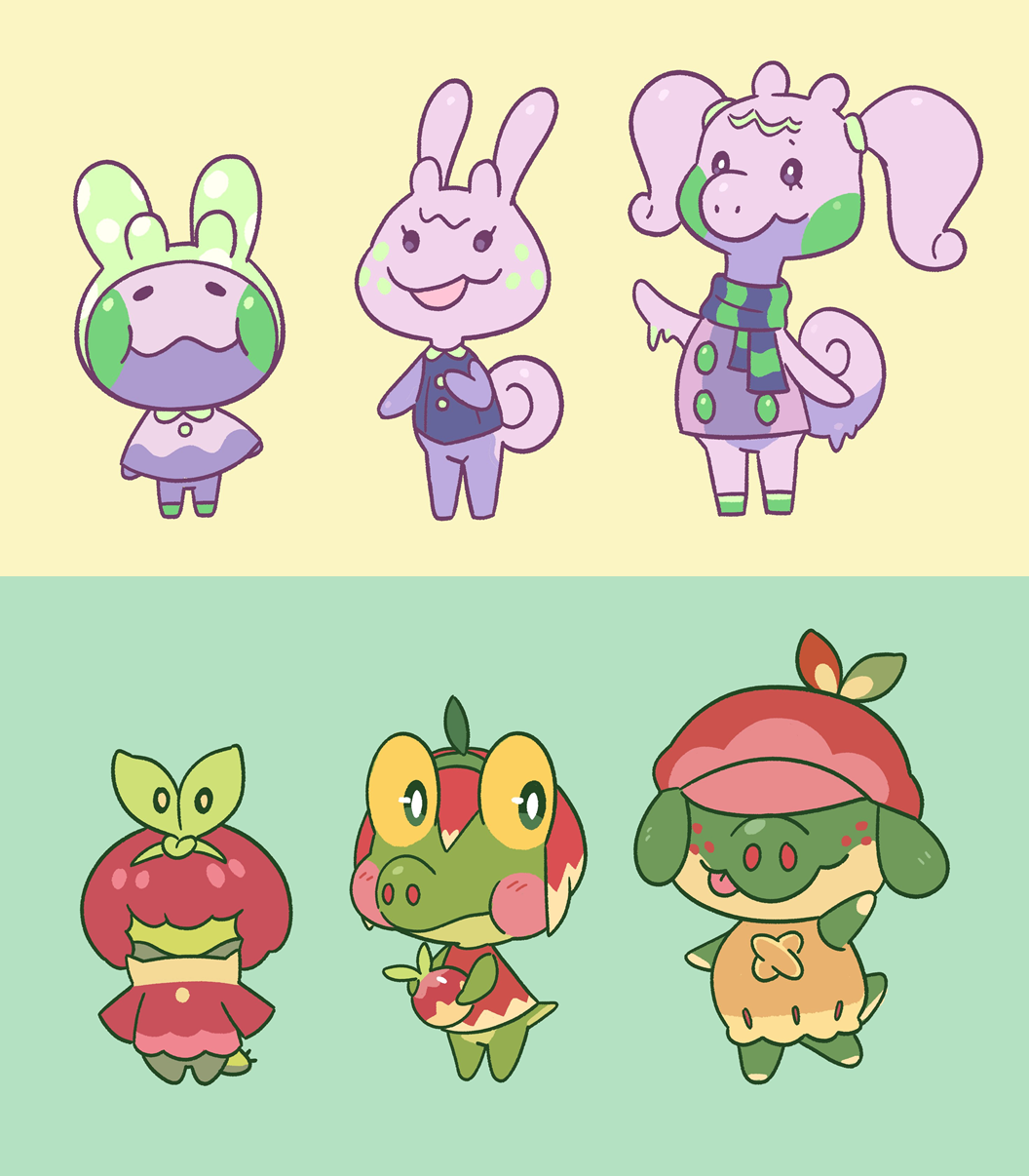 Applin family and Goomy family as Animal crossing characters ☺️ by ...