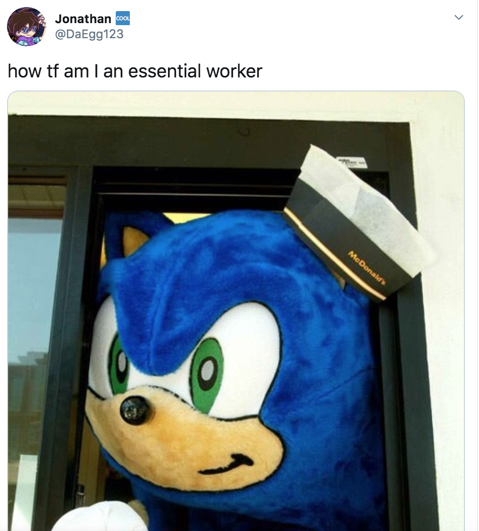 Sonic Costume | How TF Am I An Essential Worker | Know Your Meme