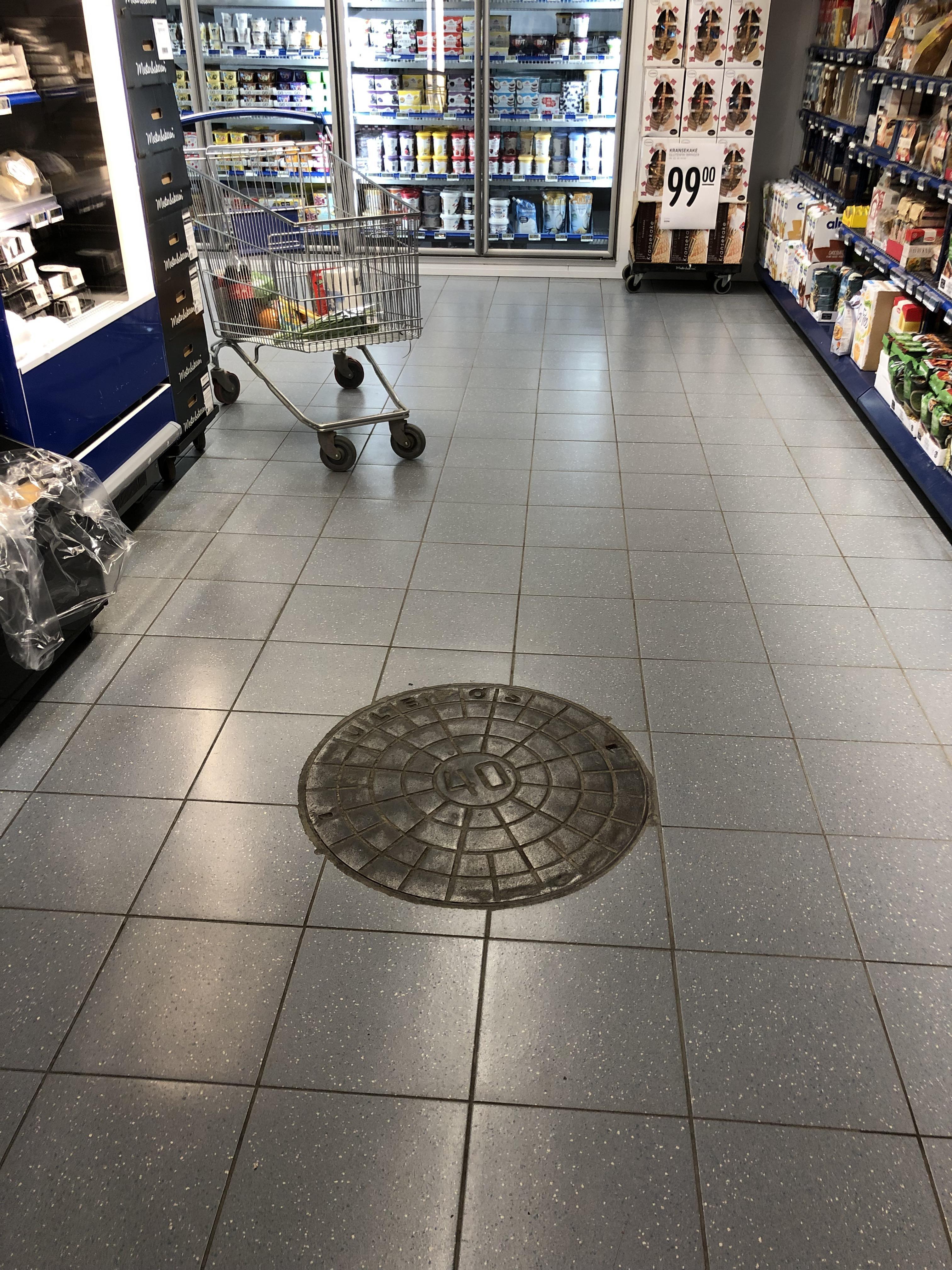 This manhole cover inside a grocery store | /r/mildlyinteresting ...