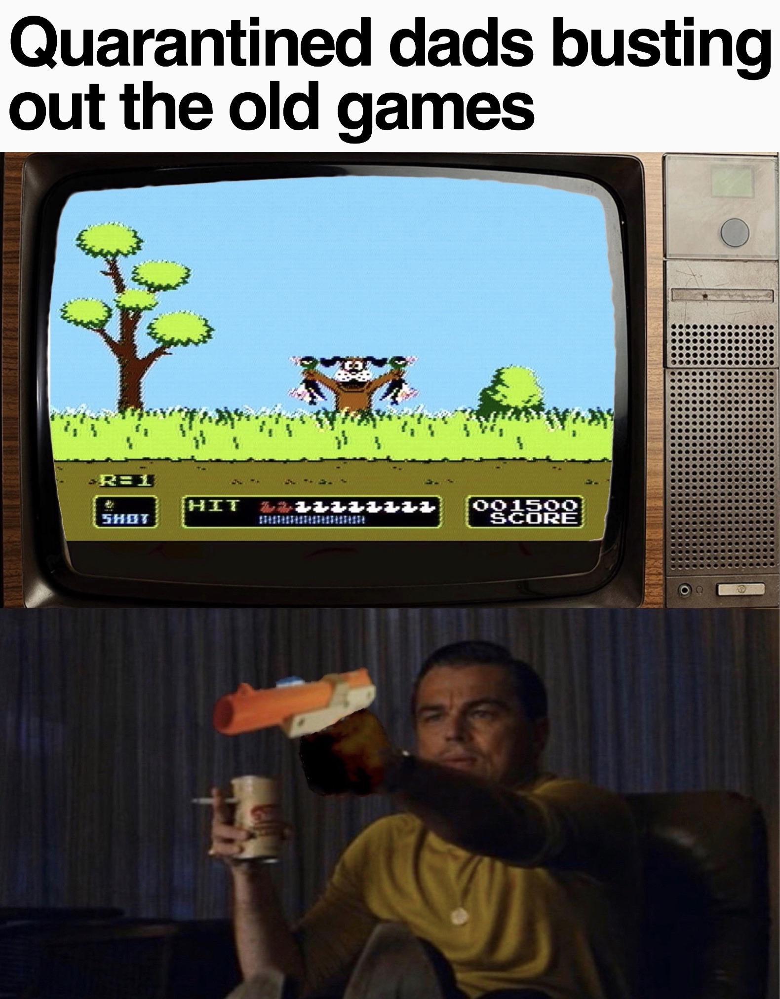 Quarantined Dads Busitn Out the Old Games | Pointing Rick Dalton | Know ...