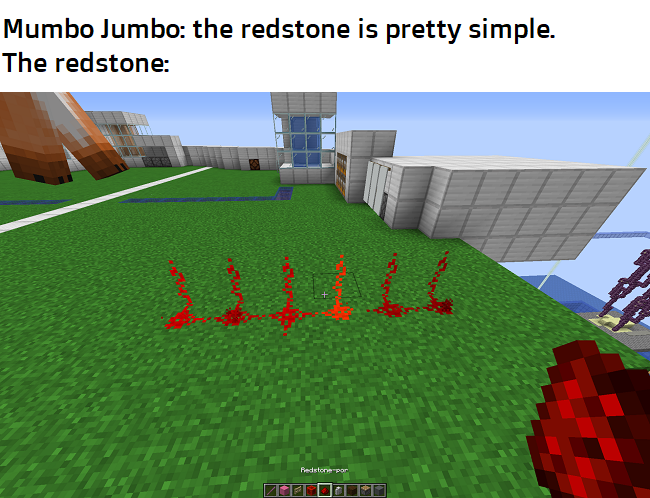 Just place some redstone on the cieling and there we go! | /r ...