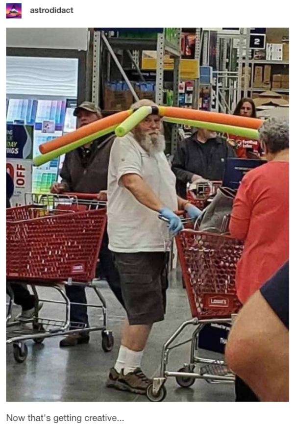 Now that's getting creative | Pool Noodle Hat Guy | Know Your Meme