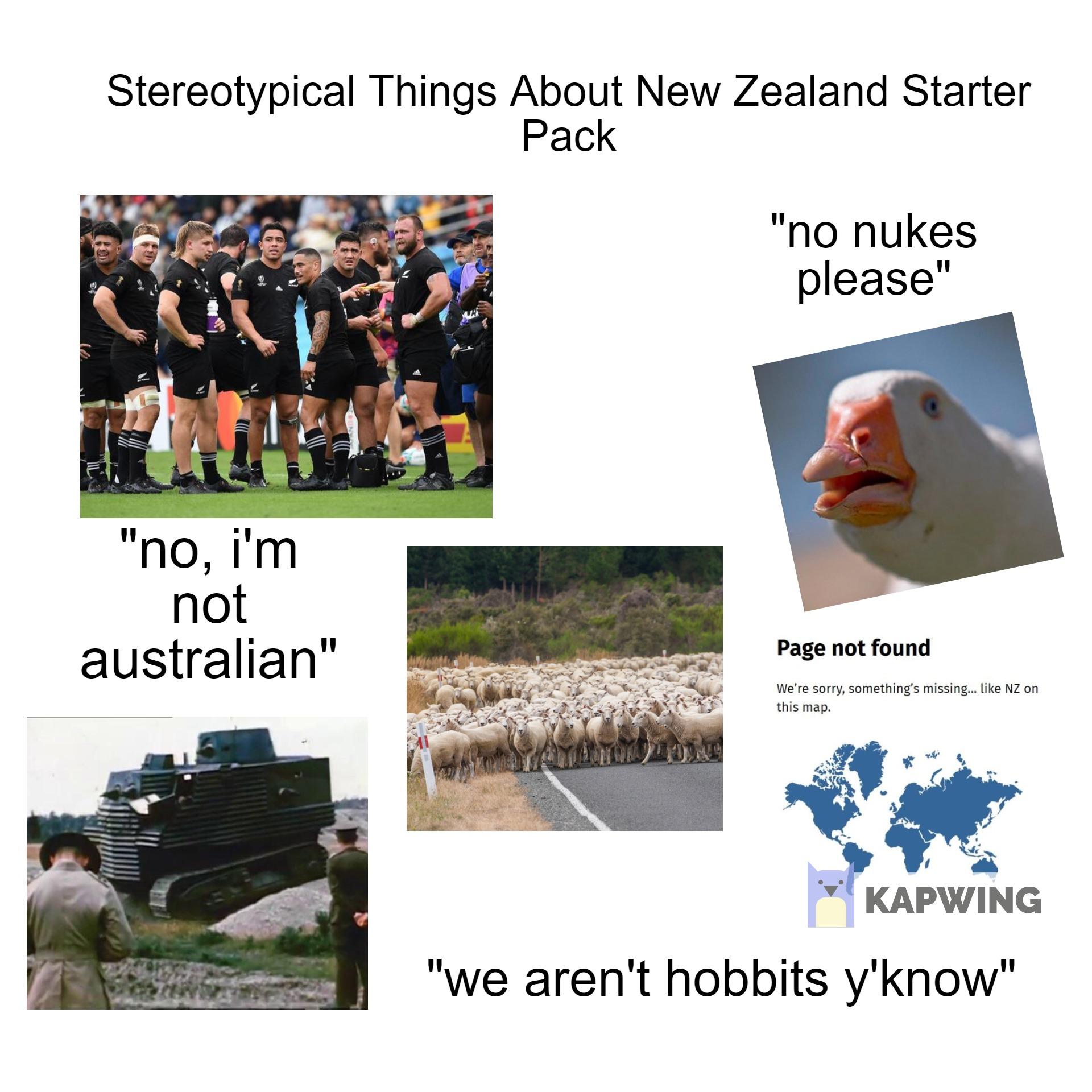 Stereotypical Things About New Zealand Starter Pack | /r/starterpacks ...