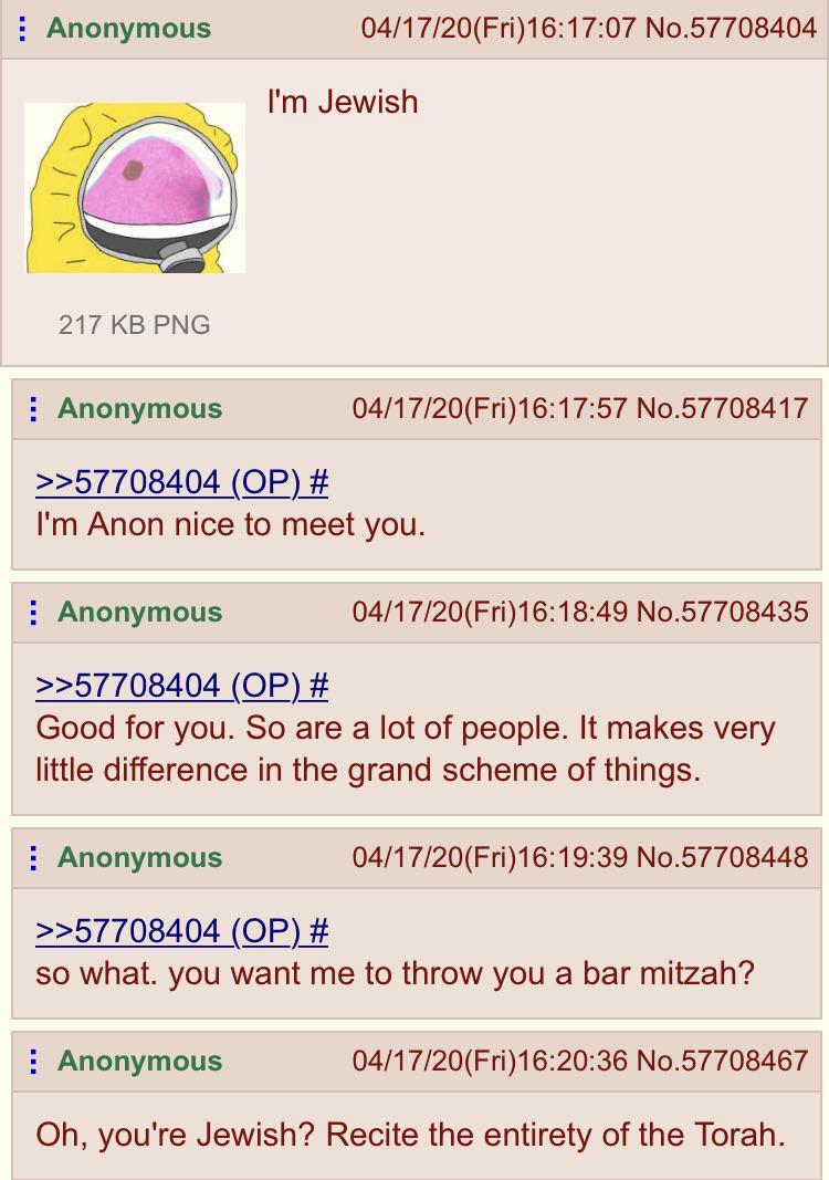 Anon is a Jew | /r/4chan | 4chan | Know Your Meme