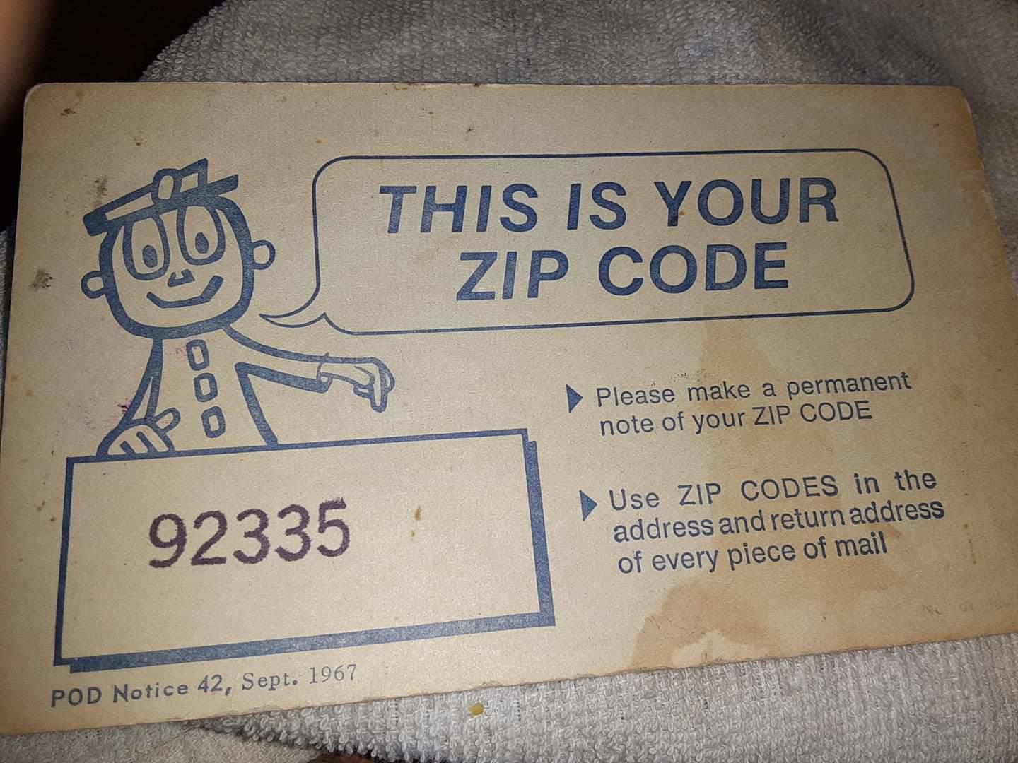 This original notice from 1967 about the creation of zip codes | /r ...