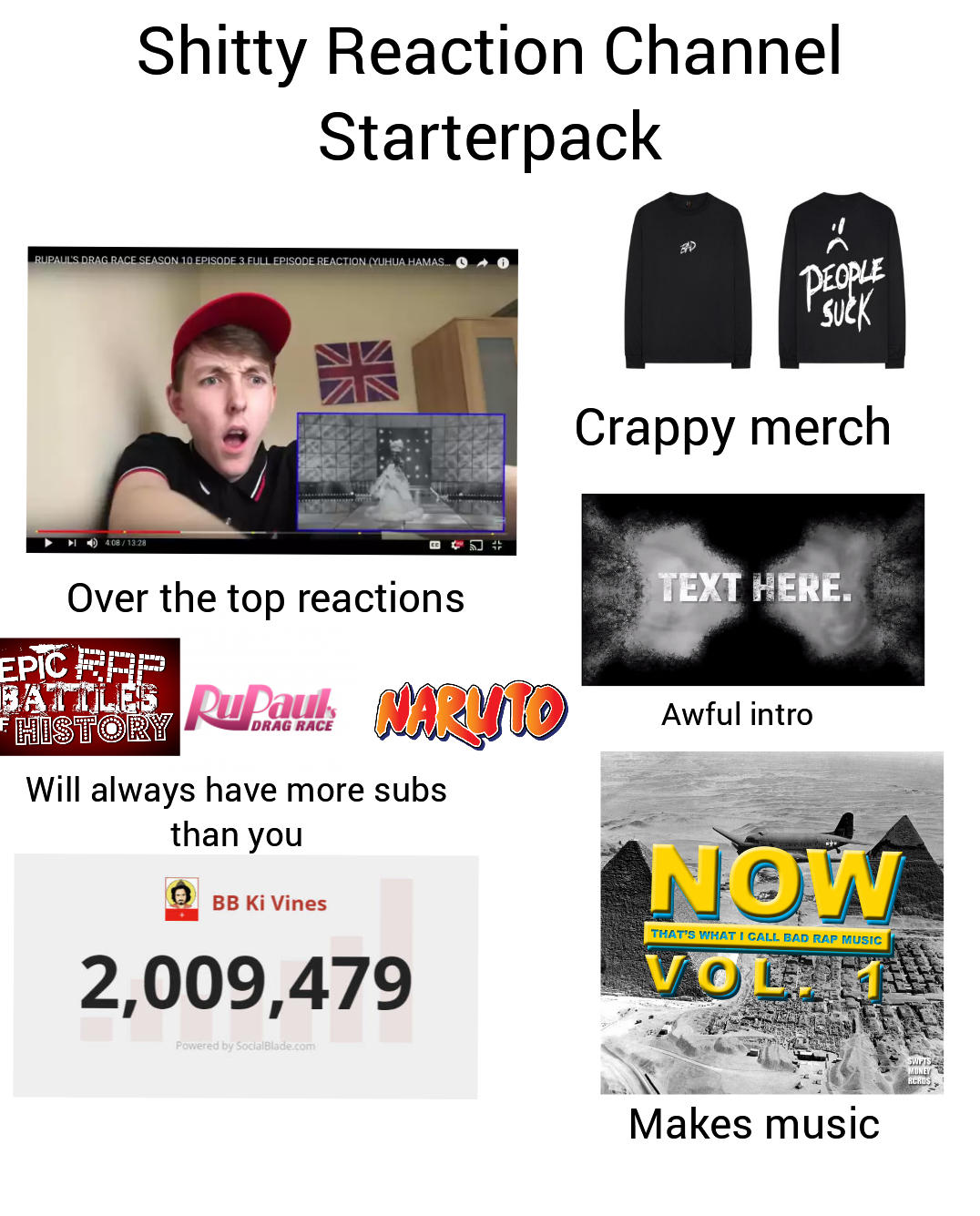 Shitty Reaction Channel starterpack | /r/starterpacks | Starter Packs ...