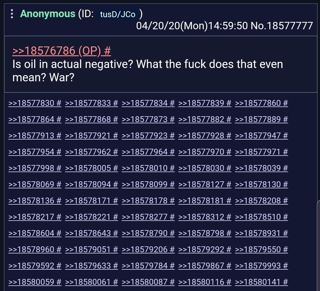 does it? | 2020 Oil Price Crash | Know Your Meme