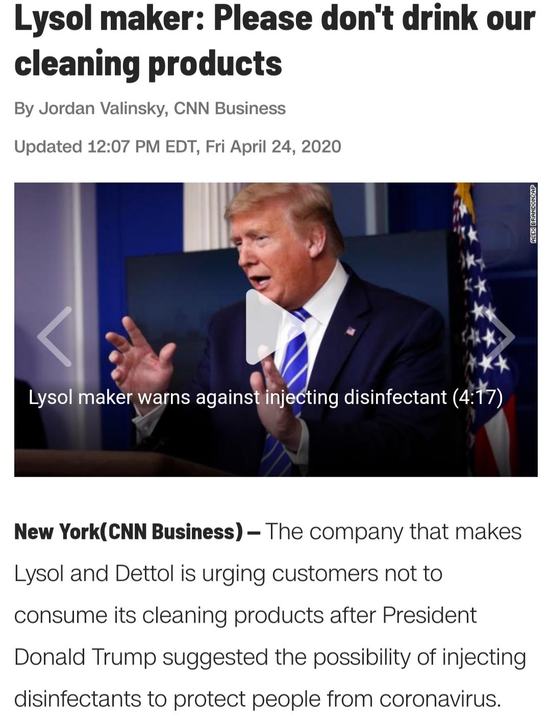 Because of Americans shampoo bottles have instructions | Trump's ...