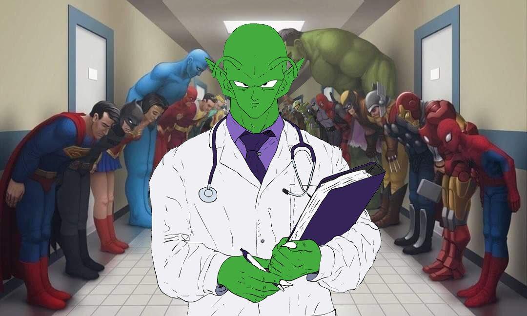 Superheroes Bowing to Dr. Piccolo | Superheroes Bowing | Know Your Meme