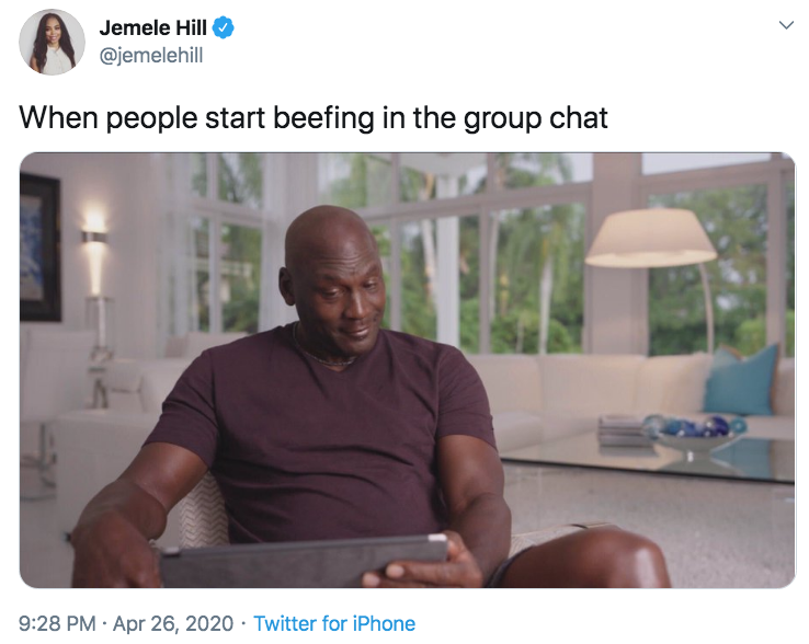 When people start beefing in the group chat | Michael Jordan Looking At ...
