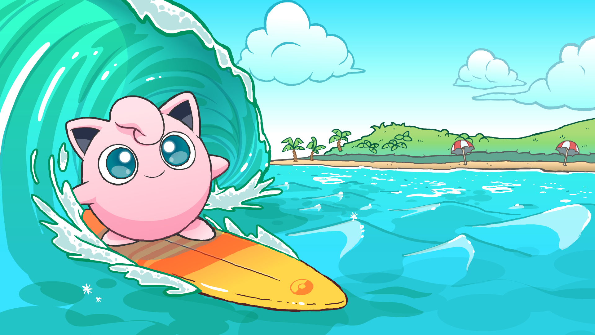Surf’s Up Jigglypuff by Vudujin | Pokémon | Know Your Meme
