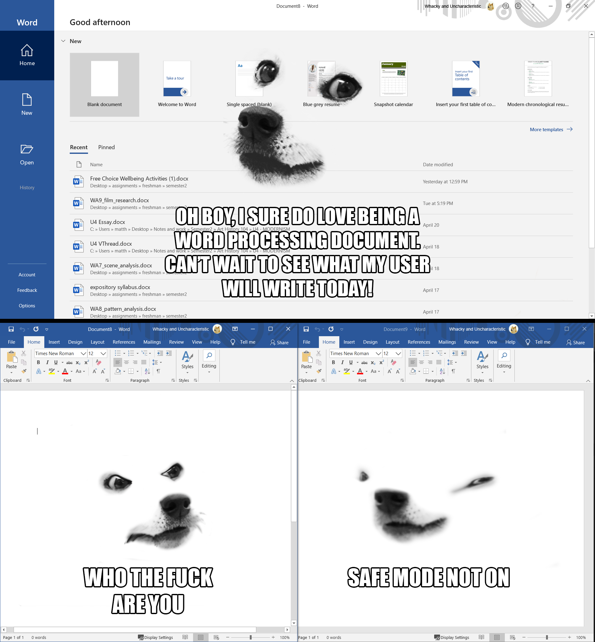 these obligatory second blank documents are going to kill me, send help ...