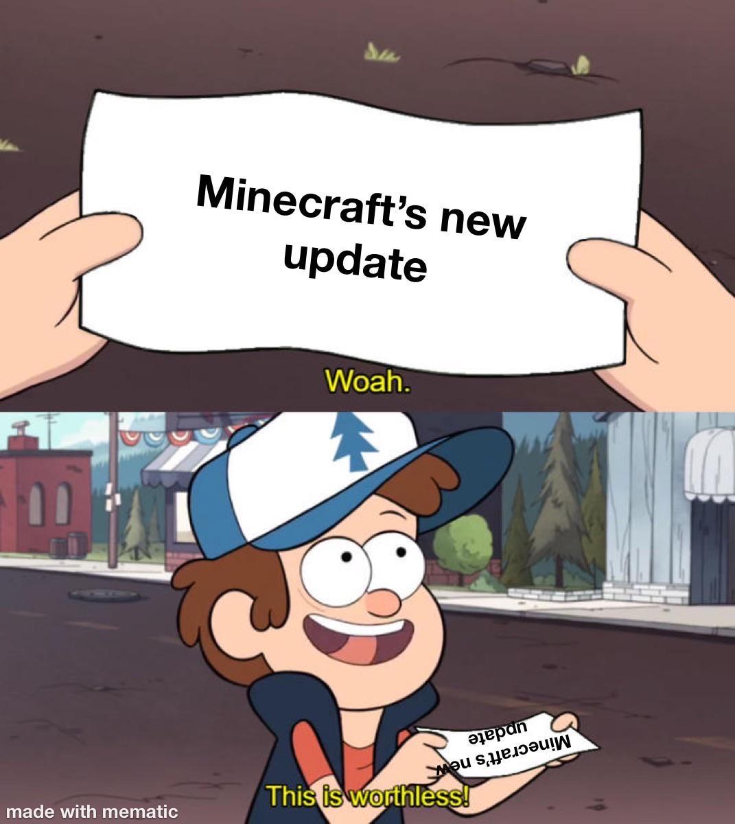 Minecraft’s new update | /r/ComedyCemetery | Comedy Cemetery | Know ...
