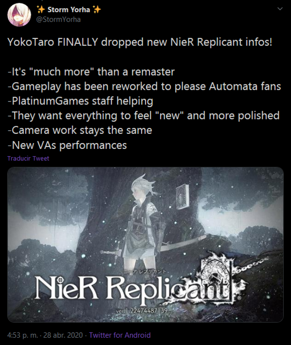 YokoTaro FINALLY dropped new NieR Replicant infos! | NieR | Know Your Meme