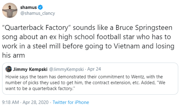 Bruce Springstein song | The Quarterback Factory | Know Your Meme