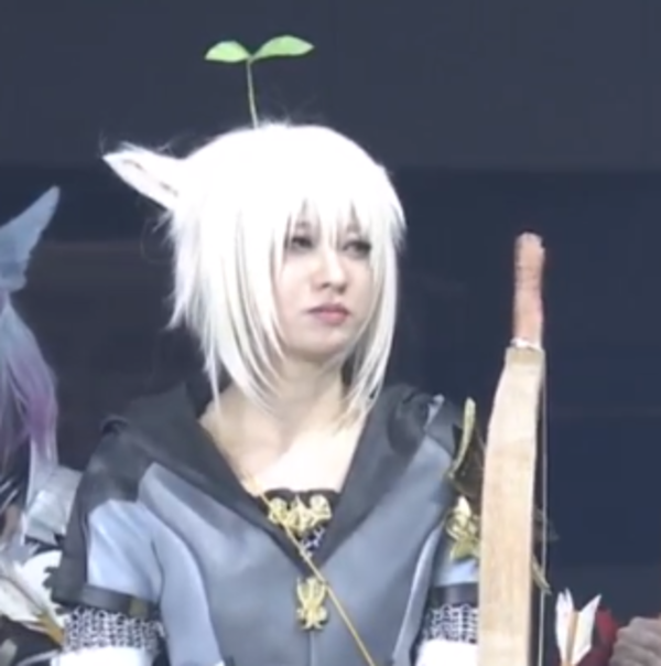 Cosplayer with a sprout on her head | Final Fantasy XIV | Know Your Meme