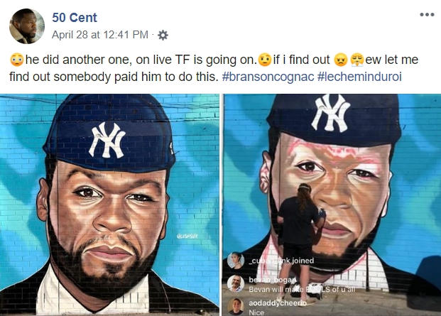 50 Cent Yankee With No Brim Reaction | Lushsux' 50 Cent Murals | Know ...