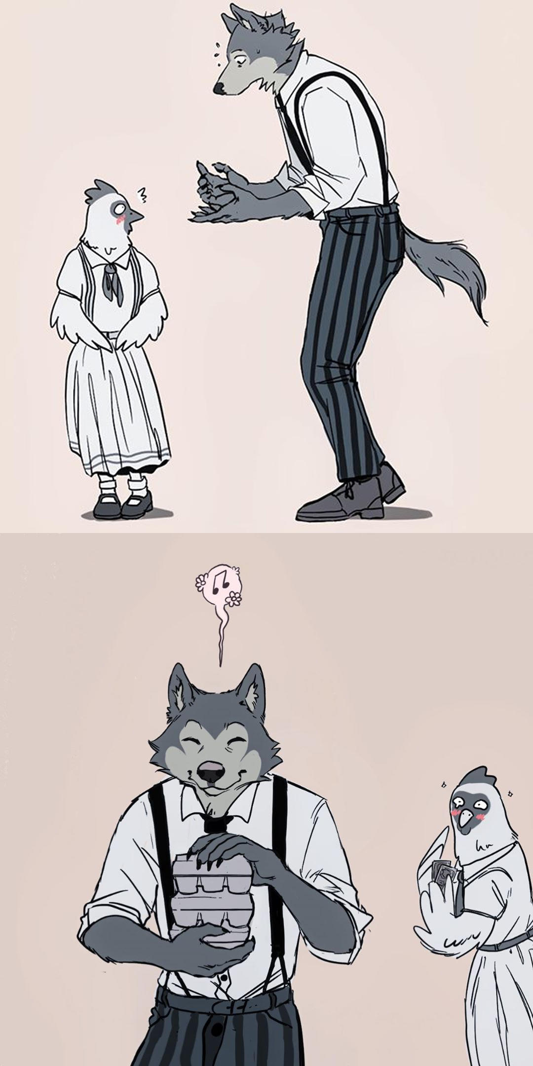 Legoshi asking Legom shyly for some eggs again... I felt like he really ...