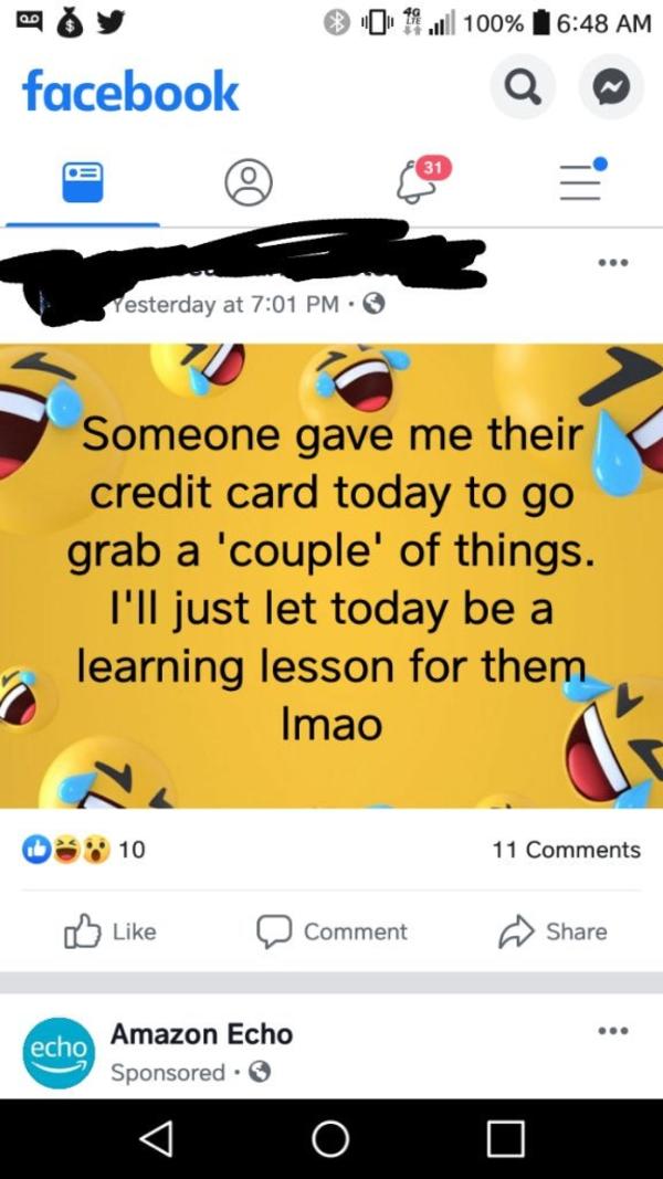 credit card purchases | Know Your Meme