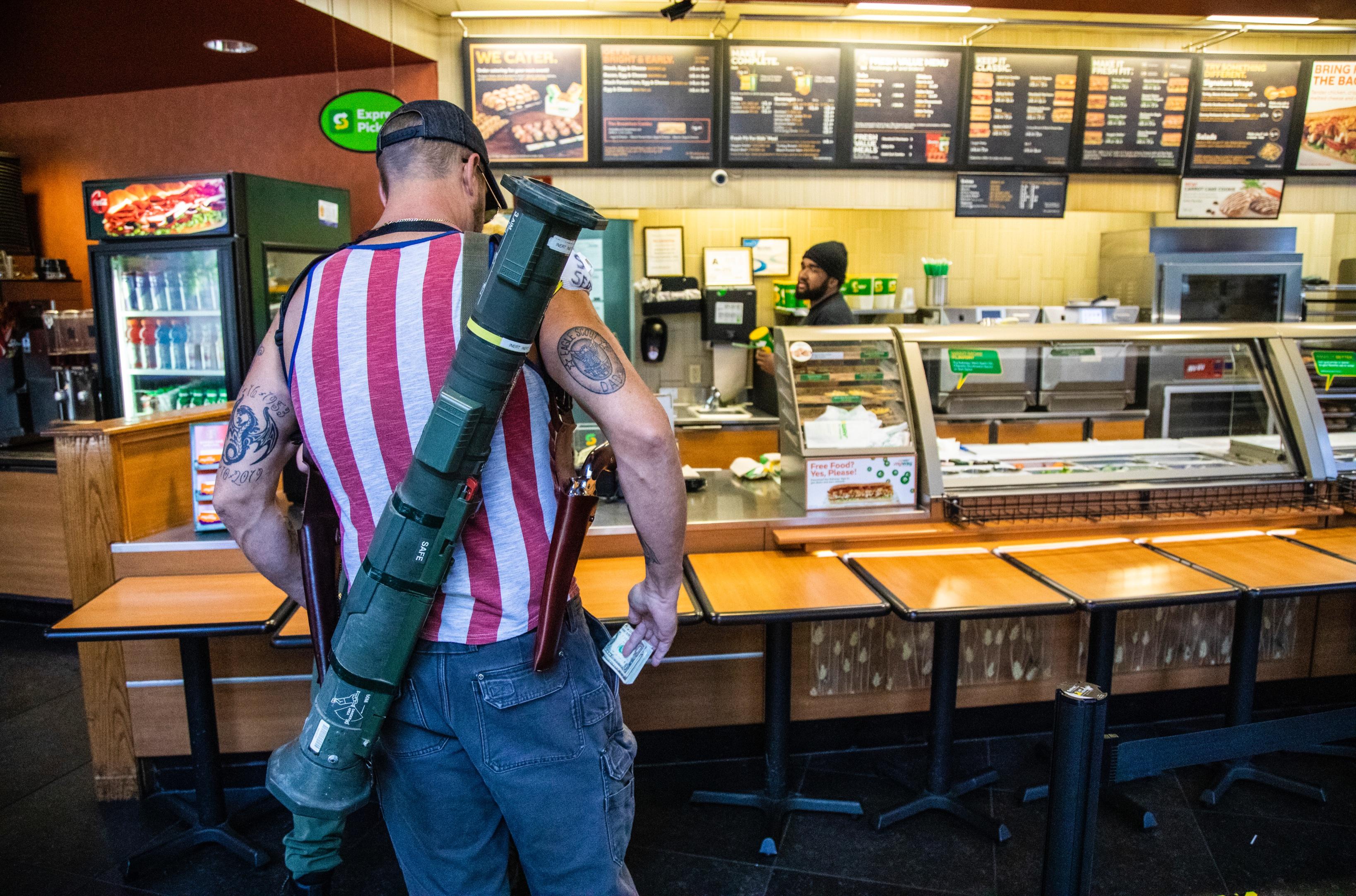 Subway customer | Subway Customer With Bazooka | Know Your Meme