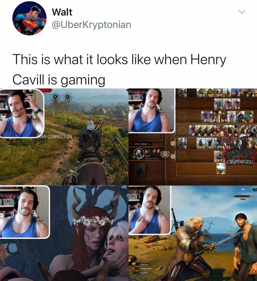 [MEME] Henry Cavill Playing The Witcher | Gamer Henry Cavill | Know ...