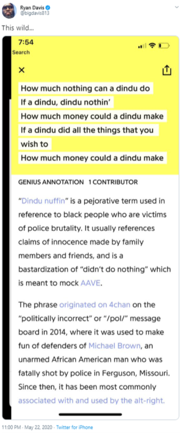 Dindu Nuffin | Doja Cat's TinyChat Controversy | Know Your Meme