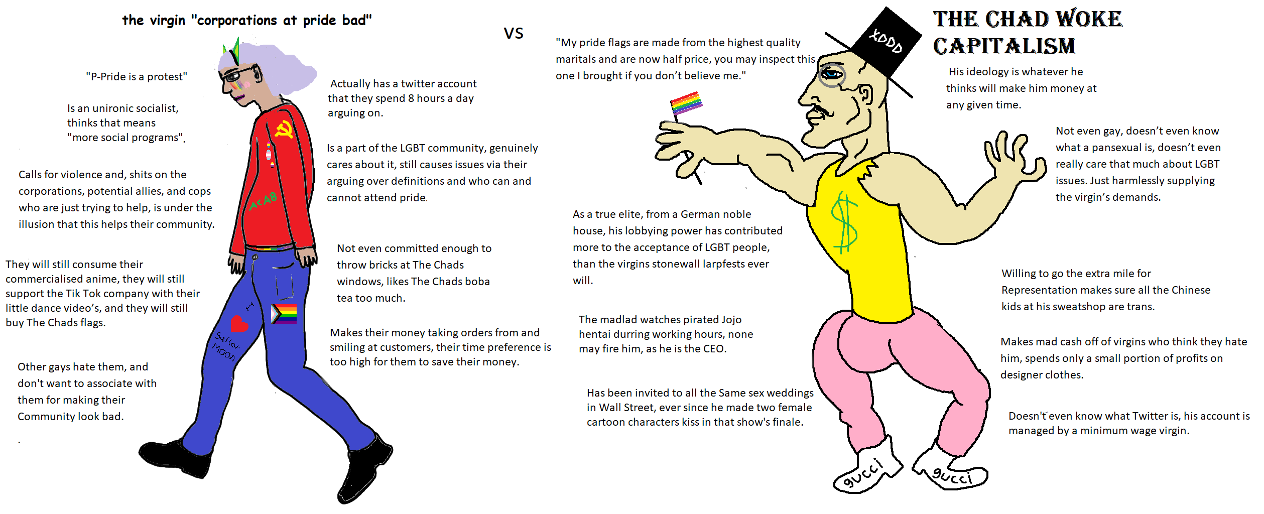 B-but mah stonewall riots. | Virgin vs. Chad | Know Your Meme