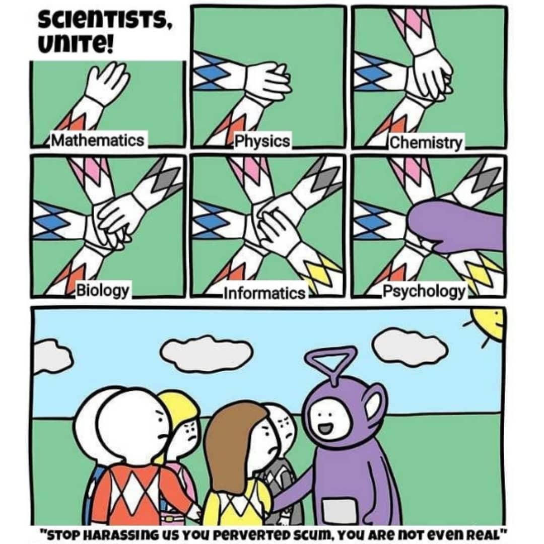 Scientists, Unite! | Tinky Winky Joins Hand Stacking | Know Your Meme