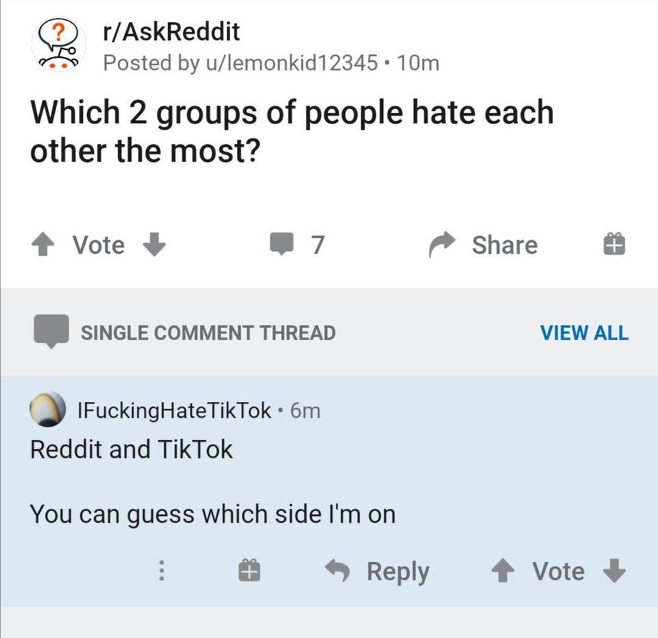 tiktok vs. reddit | AskReddit | Know Your Meme