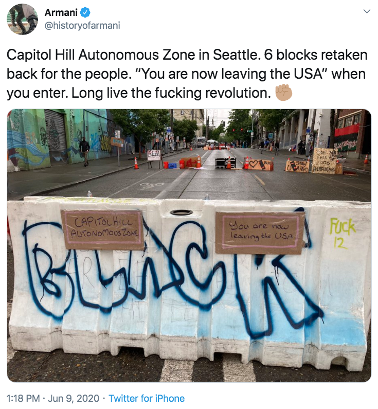 Capitol Hill Autonomous Zone in Seattle. 6 blocks retaken back for the ...