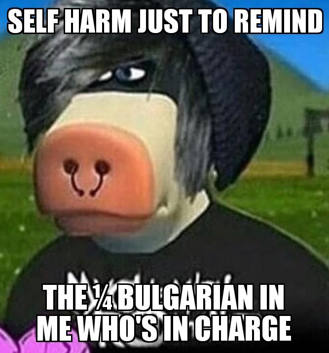 Self harm just to remind the 1/4 Bulgarian in me who's in charge ...