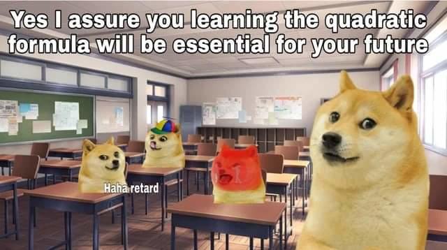 Welcome to algebra class, retard. | Ironic Doge Memes | Know Your Meme
