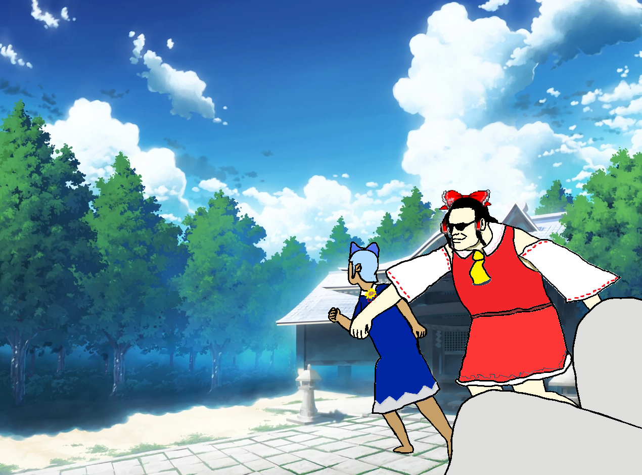 Reimu punching Cirno | Lev Punch Edits | Know Your Meme
