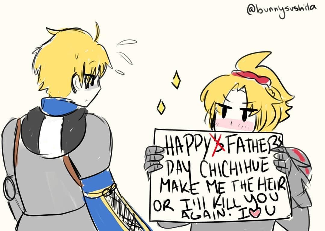 Mordred wishes for a happy father's day | Fate/Grand Order | Know Your Meme