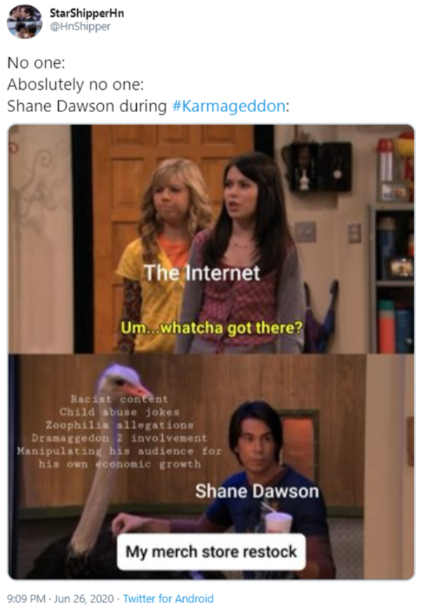 Shane's relaunch | Karmageddon | Know Your Meme