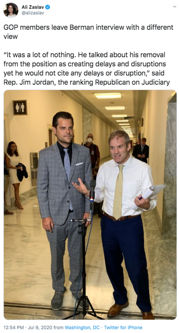 GOP members leave Berman interview with a different view “It was a lot ...