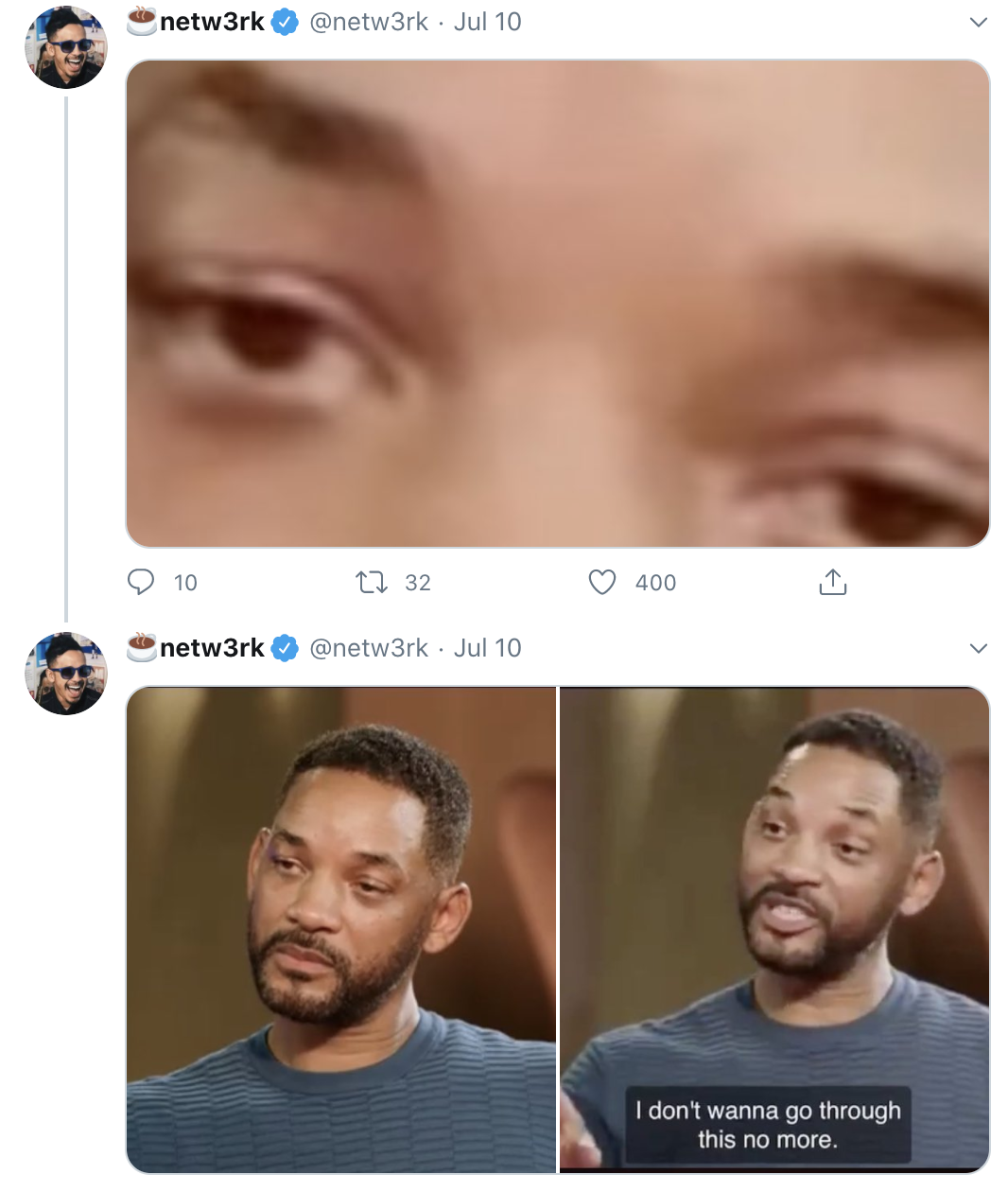 I don't wanna go through this no more | Sad Will Smith / Entanglement | Know Your Meme