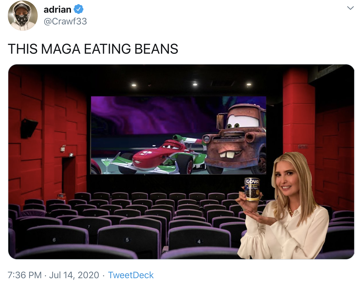 THIS MAGA EATING BEANS | Ivanka Trump Holding Goya Beans Can | Know Your Meme