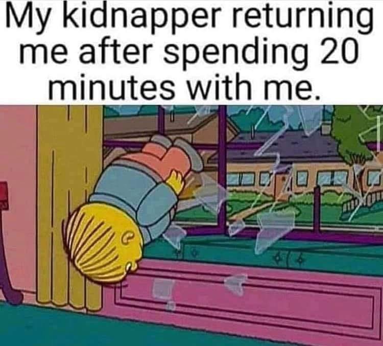 kidnapper | Ralph Wiggum Diving Through Window | Know Your Meme