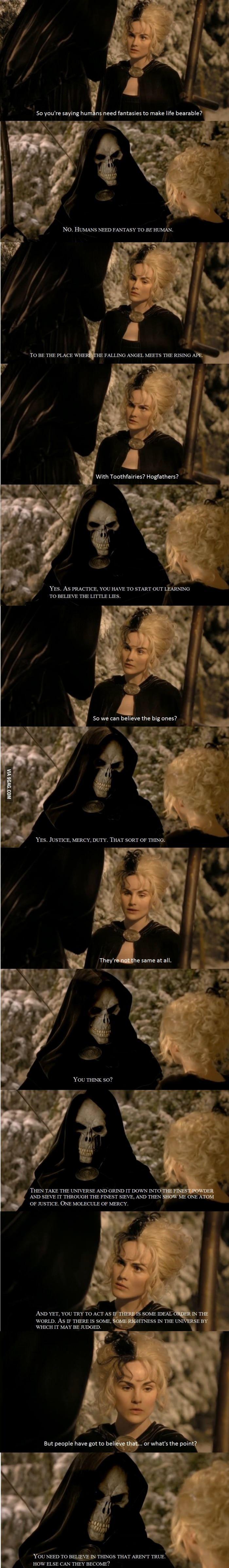 The falling angel meets the rising ape. | Discworld | Know Your Meme