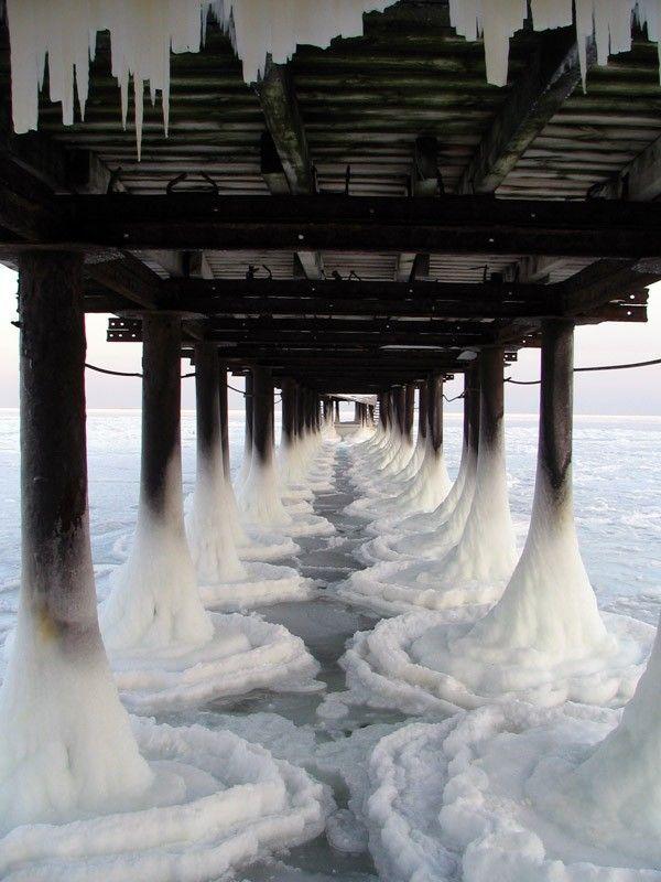ice under a pier | Know Your Meme