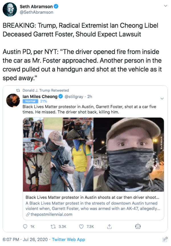 BREAKING: Trump, Radical Extremist Ian Cheong Libel Deceased Garrett ...