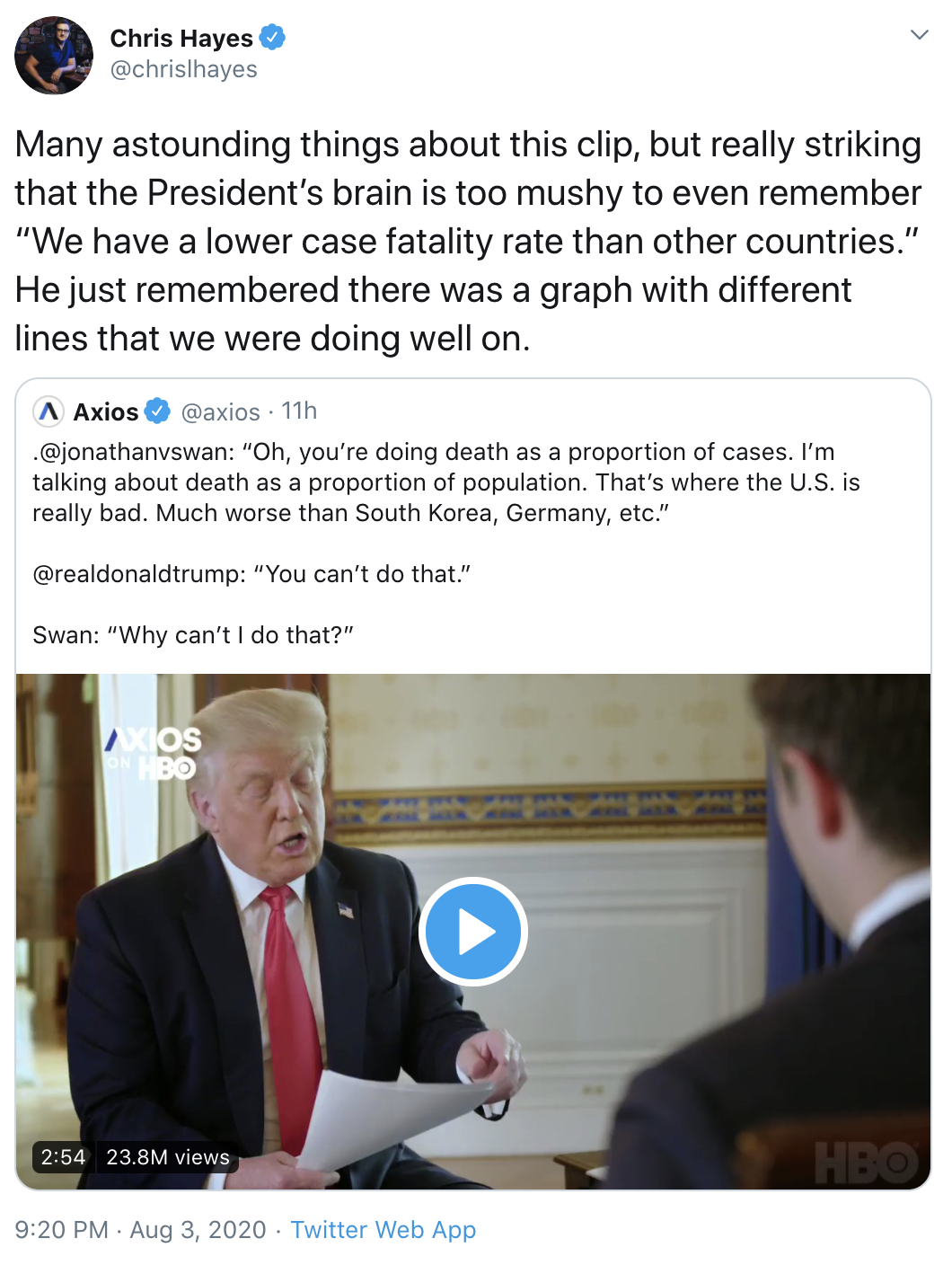 Many astounding things about this clip, but really striking that the ...