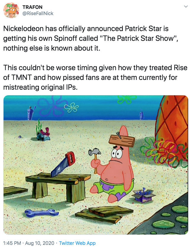 Nickelodeon has officially announced Patrick Star is getting his own ...