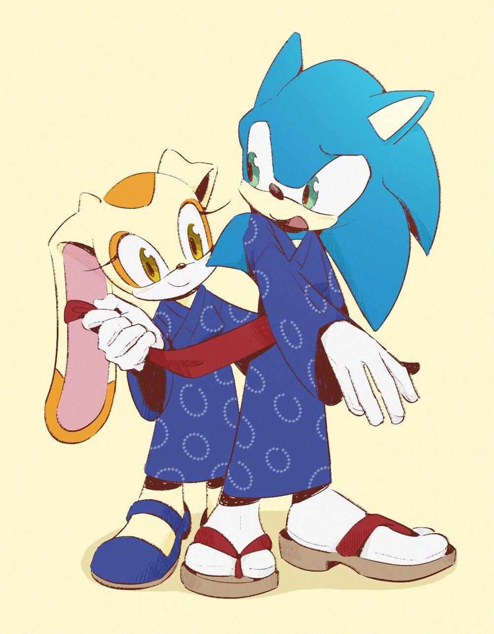 Cream helping Sonic dressing up. | Sonic the Hedgehog | Know Your Meme