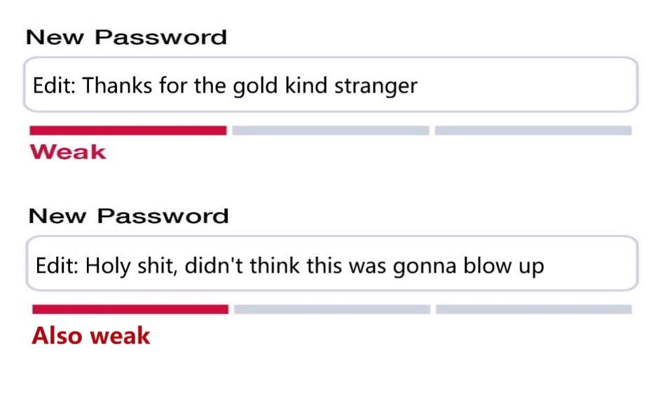 Thanks for the gold | Weak vs. Strong Password | Know Your Meme