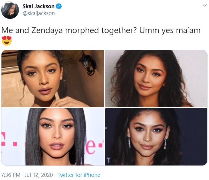 Skai Jackson's Tweet | FaceApp Face Morphing | Know Your Meme