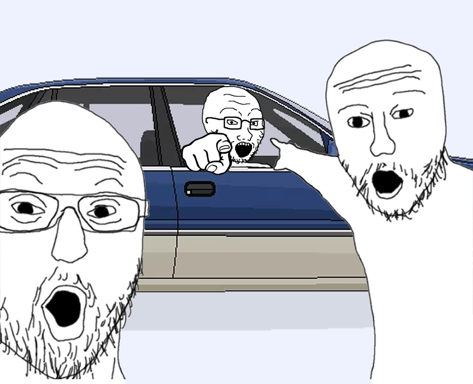 Three Soyjaks Pointing | Two Soyjaks Pointing | Know Your Meme