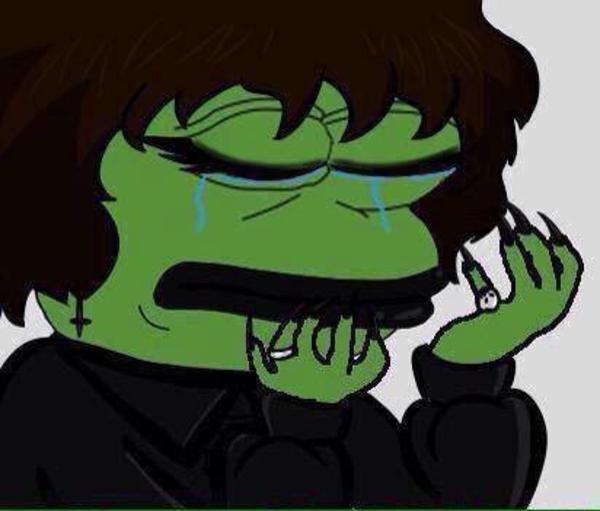 Crying goth female | Feels Bad Man / Sad Frog | Know Your Meme